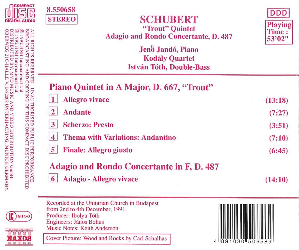 Franz Schubert, Jenö Jandó, Kodály Quartet, Istvan Toth: Schubert ...